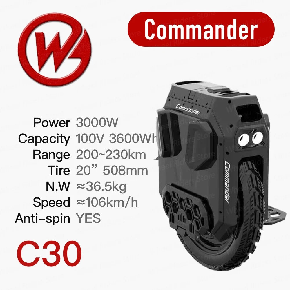 Begode EXTREME BULL Commander 20inch Unicycle Gotway 3000W 3600Wh Elec ...