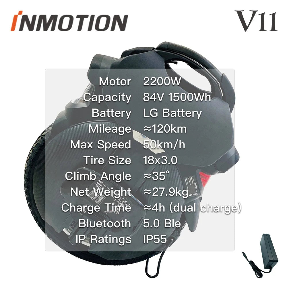 INMOTION V11 Unicycle New Monowheel Electric Unicycle One wheel air su ...