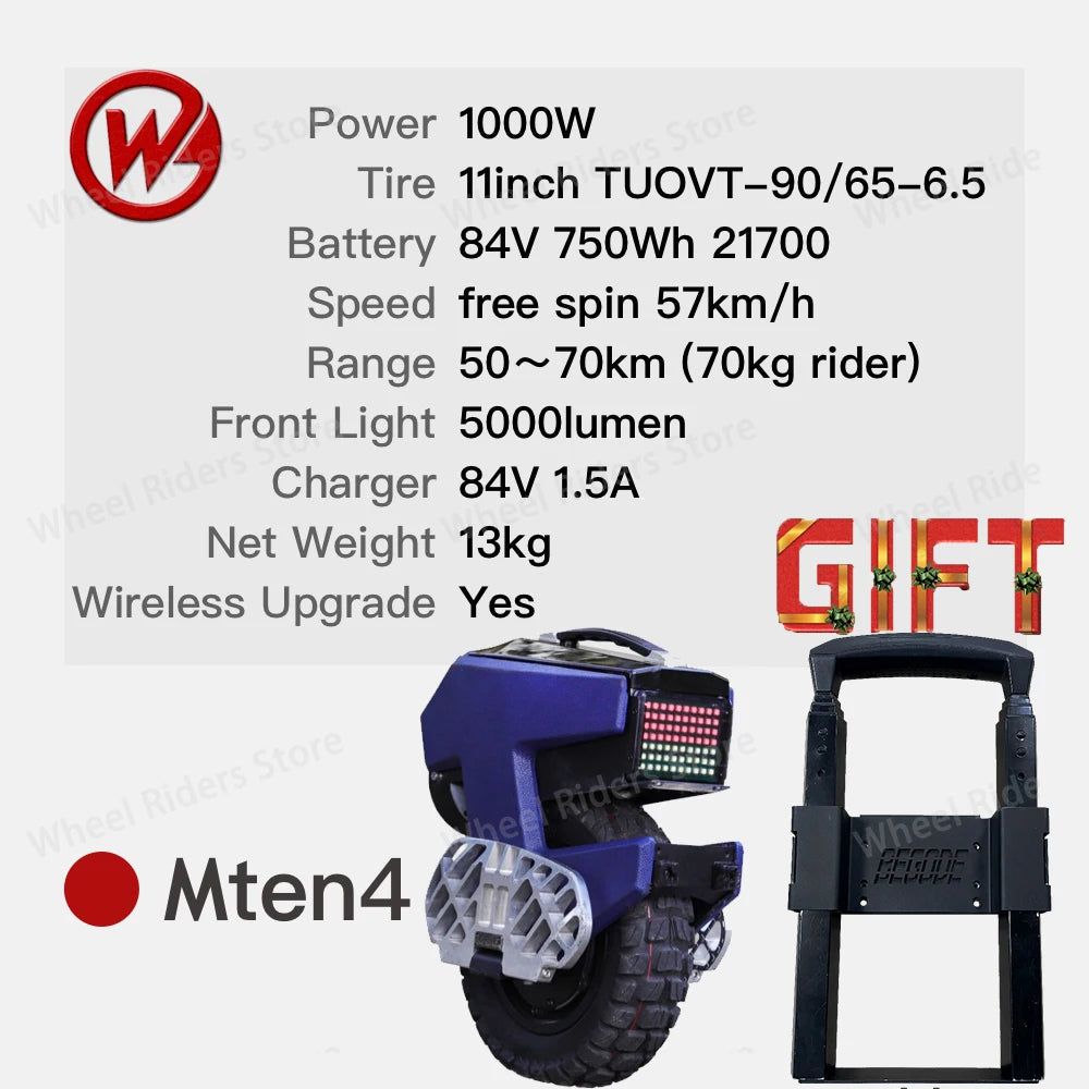 Begode Mten4 Electric Unicycle Gotway New Monocycle 84V 750Wh 1000W Sm ...