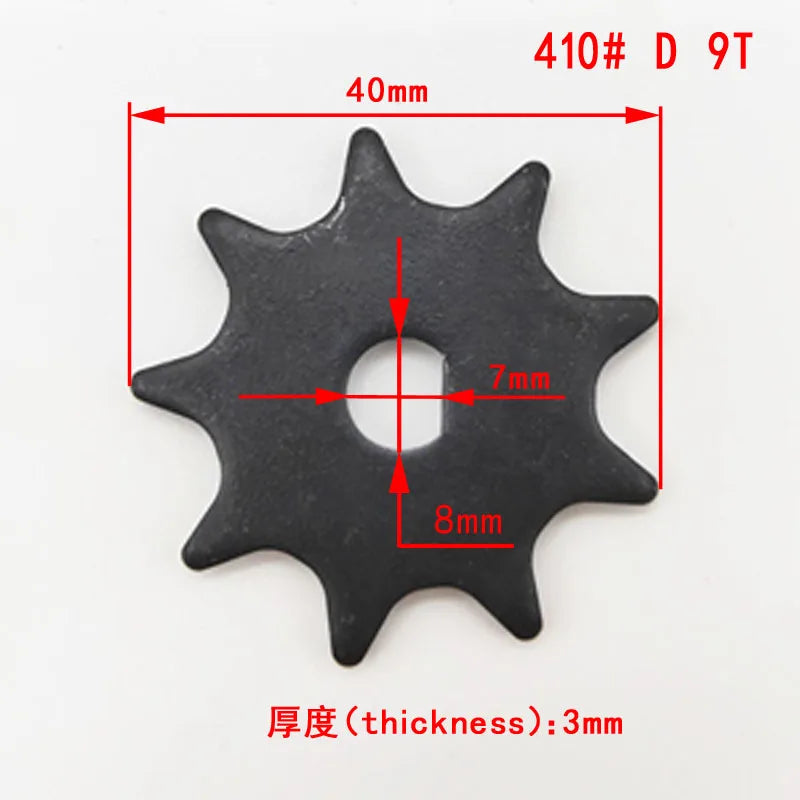#410 9T Electric Razor Scooter Sprocket Gear E300 Chain Drive Ebike Un ...