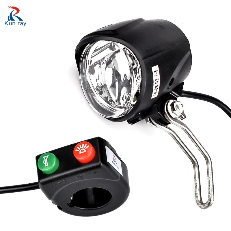 Electric Bicycle Headlight Horn Speaker 12V-80V Wuxing Led Light Elect - E Smart Way