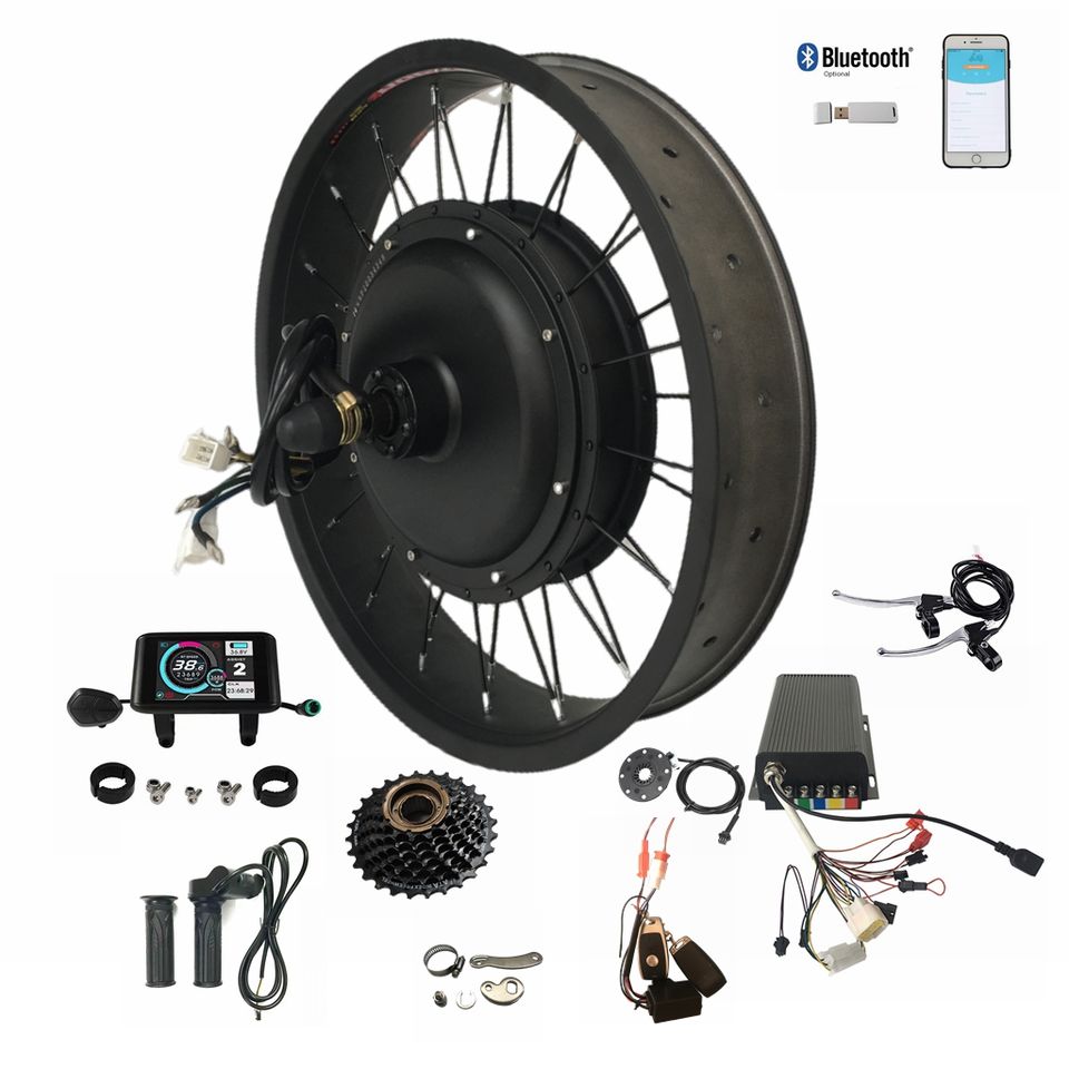 Nbpower High Speed 72V 5000W Electric Fat Tire Bike Conversion Kit with ...