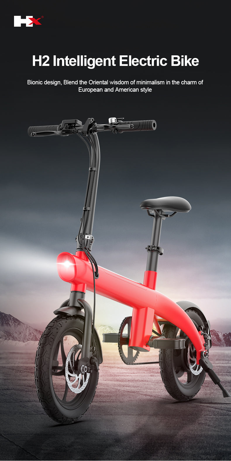 Compact Electric Folding Bike - HX H2 Ebike 250W 14 In Folding Electri ...
