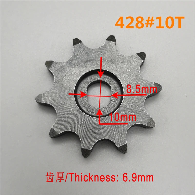 Ebike Engine Chain Pinion 10T Gear for MY1020 Gokart Motor Electric Sc ...