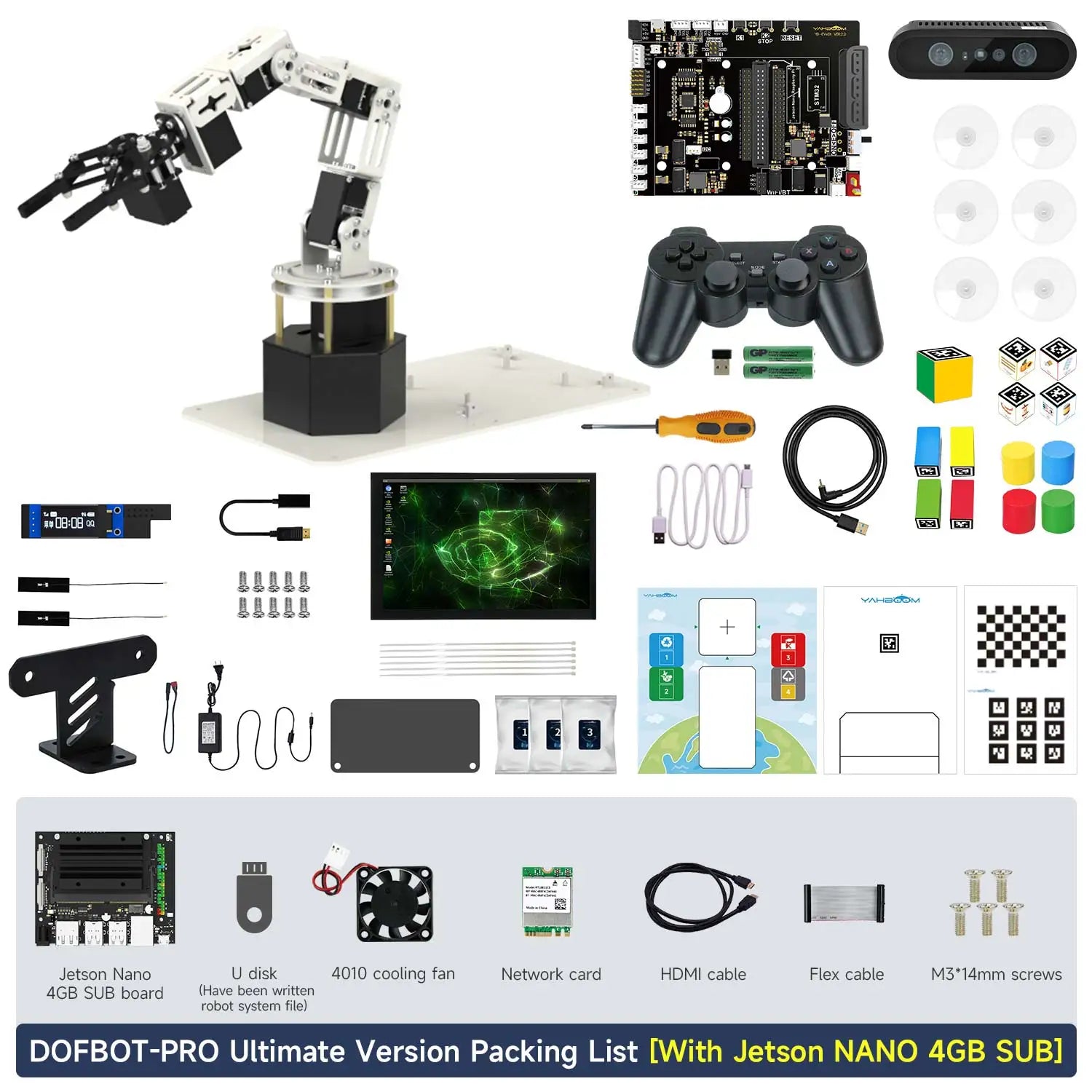 DOFBOT PRO 6DOF Robotic Arm ROS Python Programming Learning Kit with 3 ...