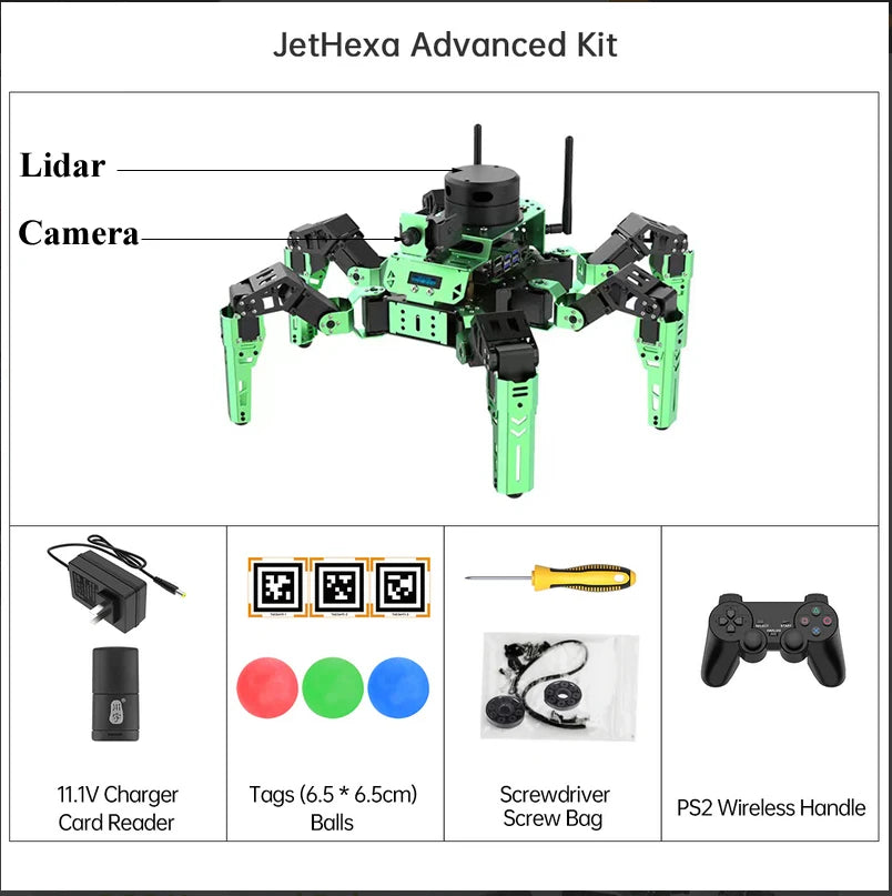 2022 JetHexa ROS Hexapod Robot Kit Powered by Jetson Nano with Lidar D - E Smart Way