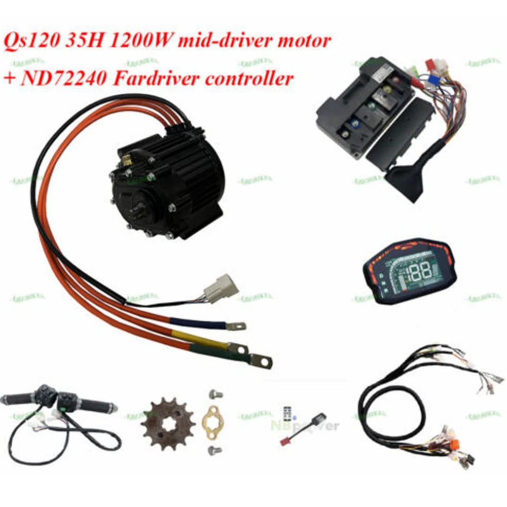 QS 120 35H 1200W Mid Drive Motor with ND72240 Fardriver Controller DKD ...