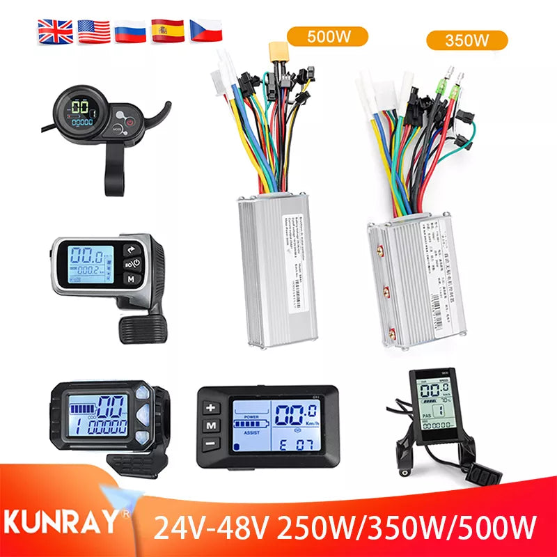 24V 36V 48V 350W 500W Ebike Brushless Controller Display Electric Bicy ...