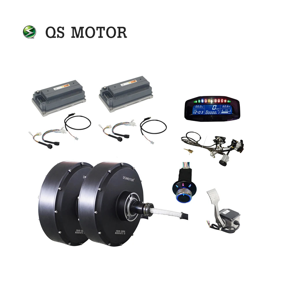 QSMOTOR 12*5inch 5000W 72V 90kph 2wd Single Shaft Hub Motor controller ...