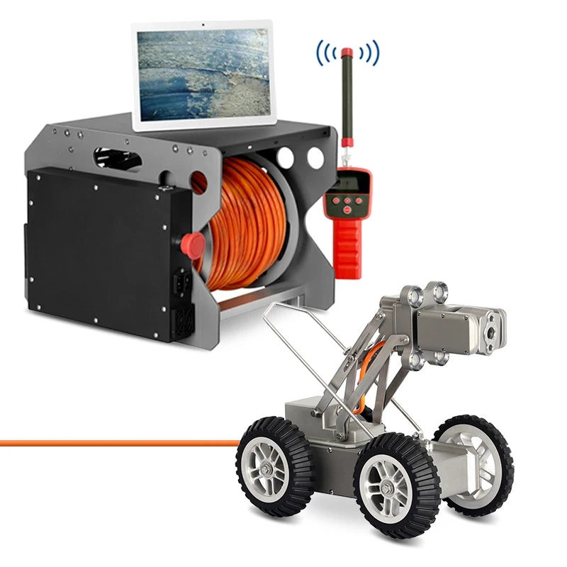 underwater Sewer Pipe Inspection Crawler Robot PTZ Camera For 200mm To ...