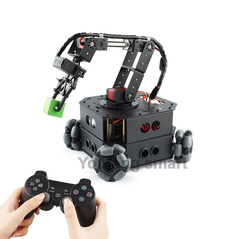 4WD Robot Car with Robotic Arm Omni Wheel Obstacle Avoidance RC Car fo ...