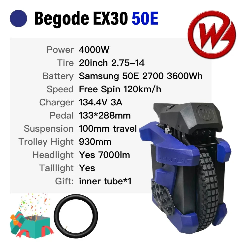 Original Begode Gotway EX30 134V 3600Wh Electric Unicycle EX30 50E 50S ...