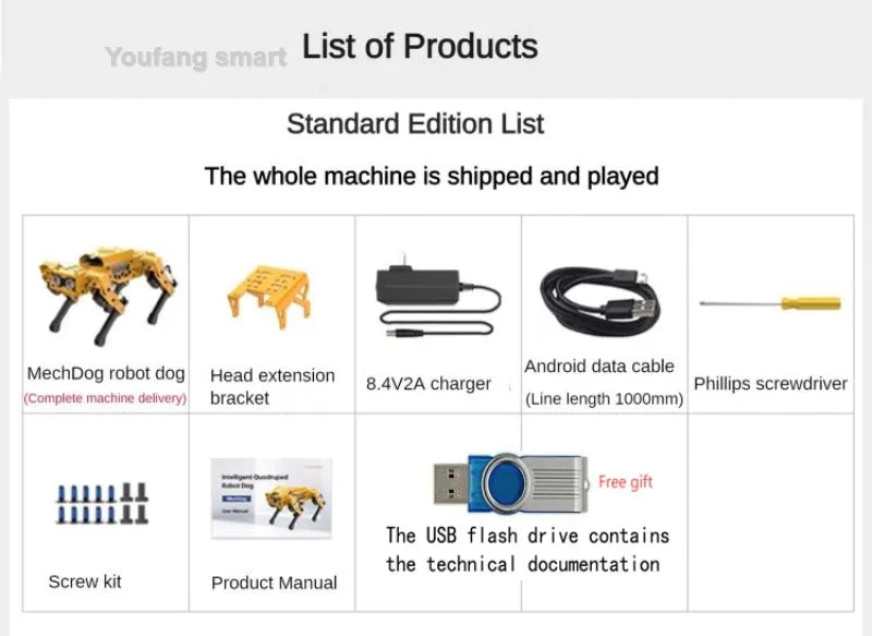 ESP32 Quadruped AI Robot Dog Mechdog Visual Bionic Robotics Kit For Ar ...