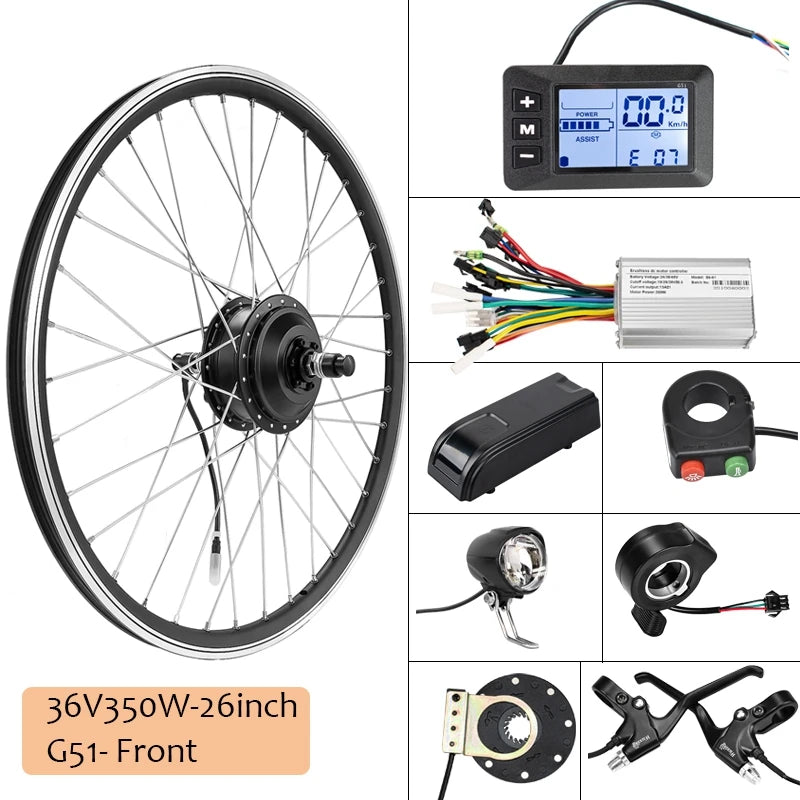 Front Wheel Motor 500w LCD3 48V 26inch Rear Hub Motor Electric Bicycle ...