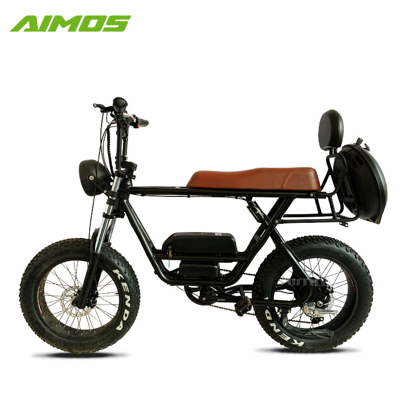 48v 500w Double seat electric bike with dual suspension fat tire elect ...