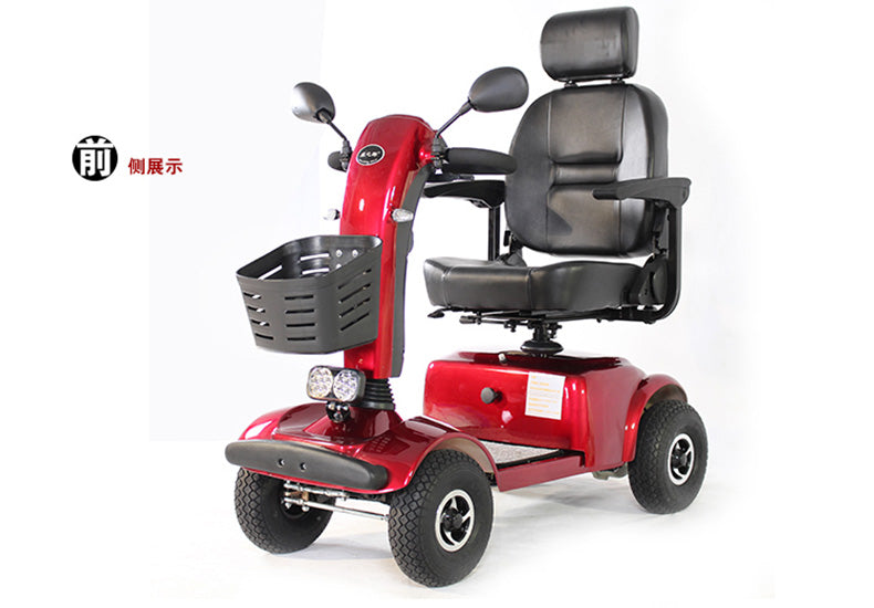 Easy operation LED lights 4 wheels mobility scooters for elderly handi ...