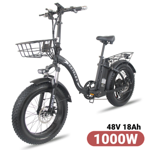 Electric Bike 20 Inch Foldable 4.0 Fat Tire Ebike 48V1000W Electric Bi ...