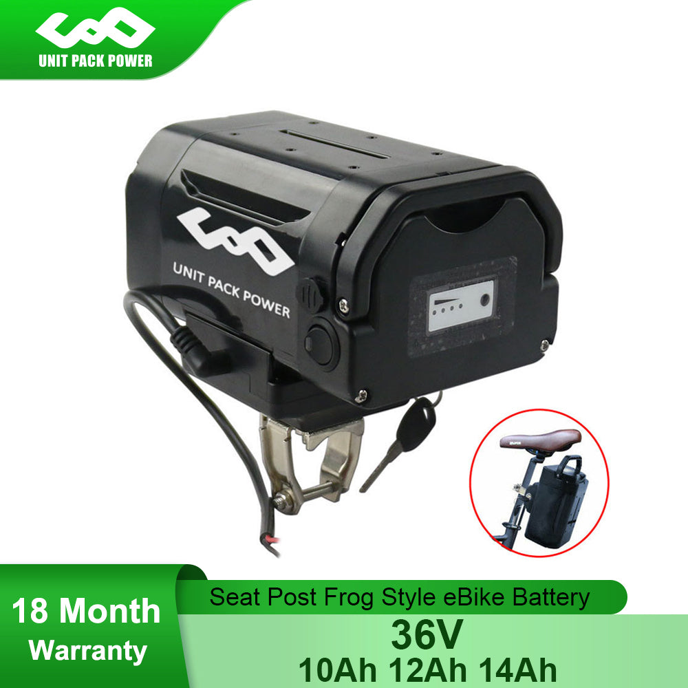 Seat Post eBike Battery 36V 14Ah 12Ah 10Ah With 18650 Sanyo Li-ion Cel ...