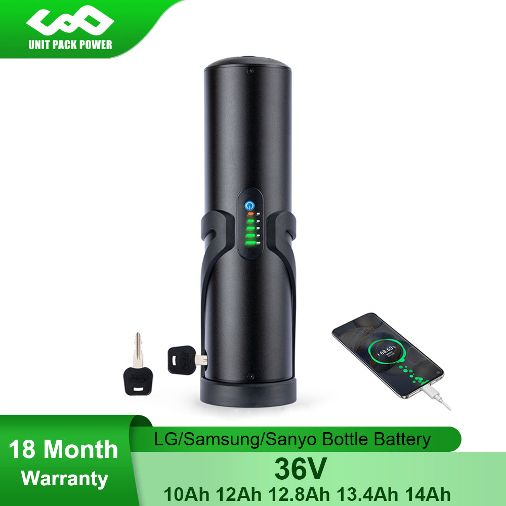 Mini Bottle Electric eBike Battery 36V 14Ah 13Ah 10Ah With 18650 LG/Sa ...