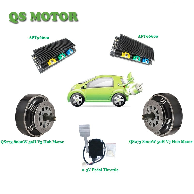 QSMOTOR 2WD 8000W 96V Small Electric Car Conversion kits - E Smart Way